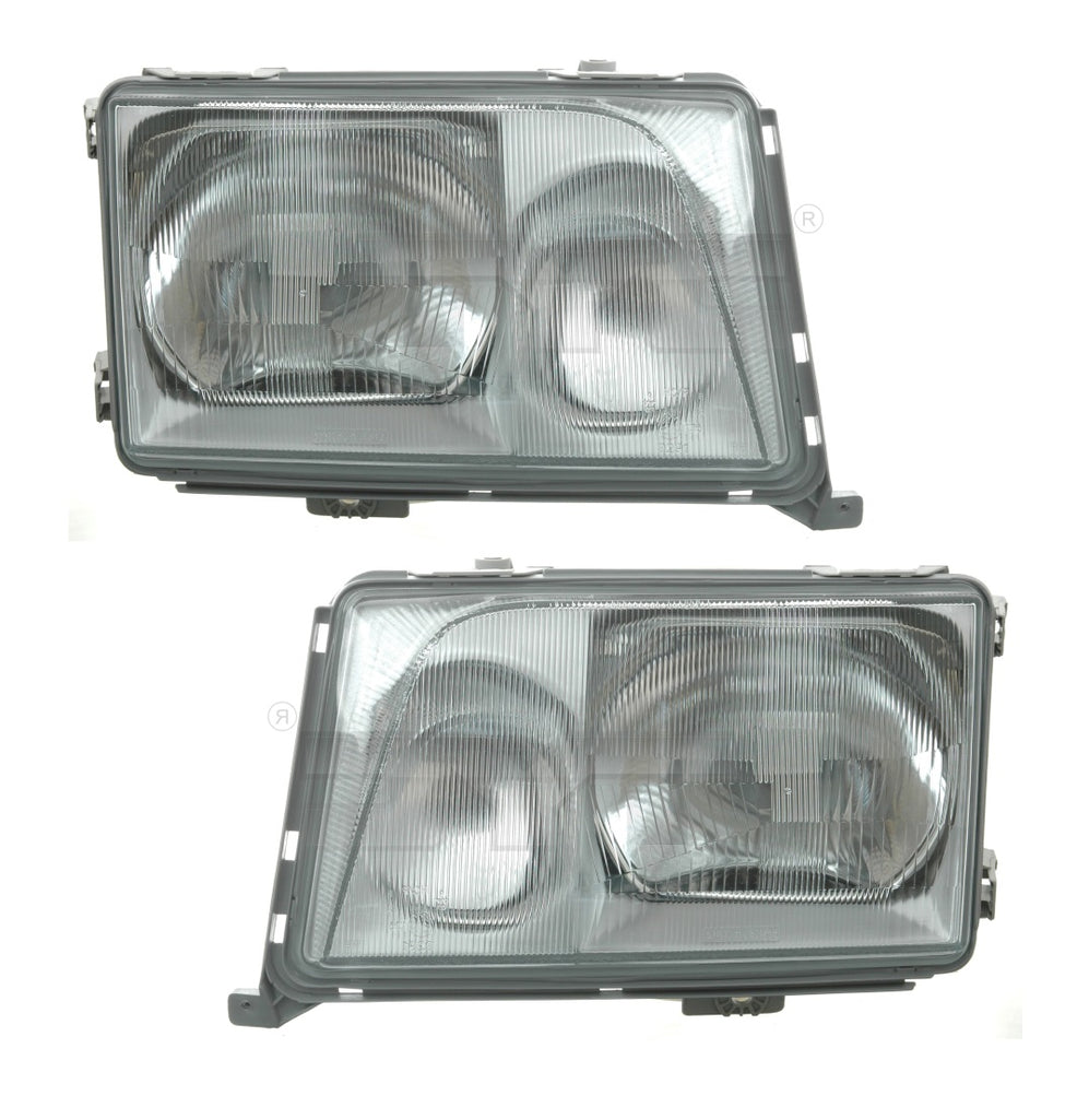 Headlights Chrome Clear Glass For Mercedes Benz W124 1985-1993 ...