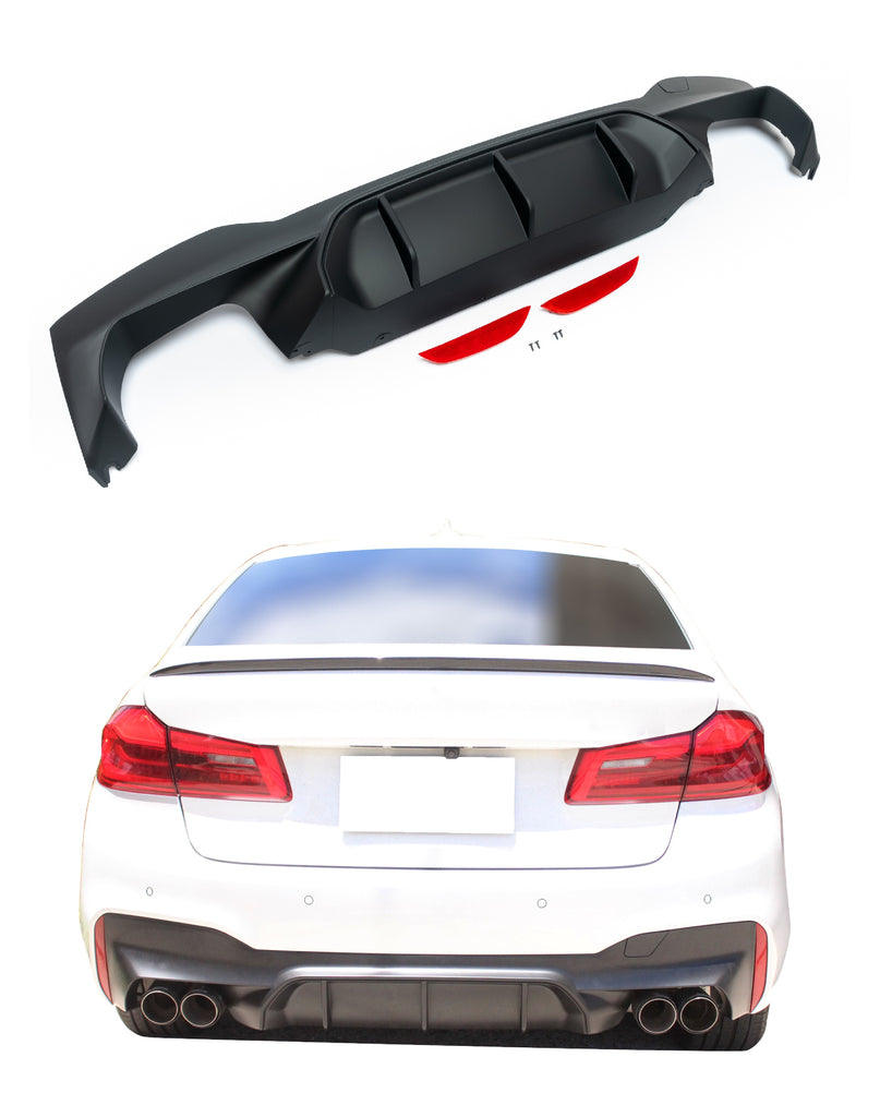 Lower Rear Bumper Spoiler Lip Valance Diffuser For BMW 5 Series G30 G3 ...